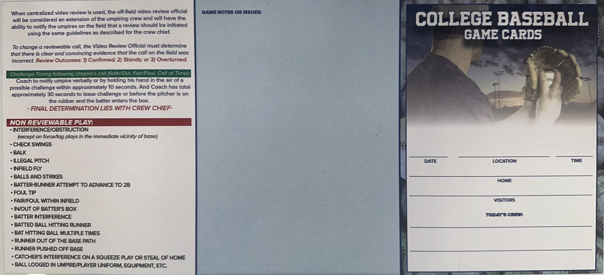 College Baseball Trip/Game Cards 50 Pack – Stripes Plus